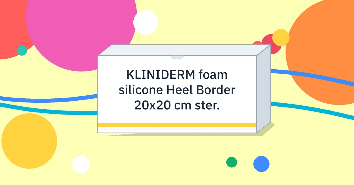 Symbolbild: Packung mit der Aufschrift KLINIDERM foam silicone Heel Border 20x20 cm ster. (PZN 13154472) – Verfügbarkeit und Bezug in Apotheken in Frankfurt am Main