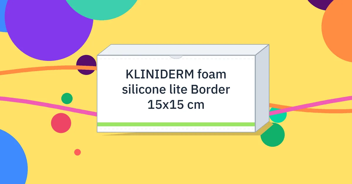 Symbolbild: Packung mit der Aufschrift KLINIDERM foam silicone lite Border 15x15 cm (PZN 12477931) – Verfügbarkeit und Bezug in Apotheken in Frankfurt am Main