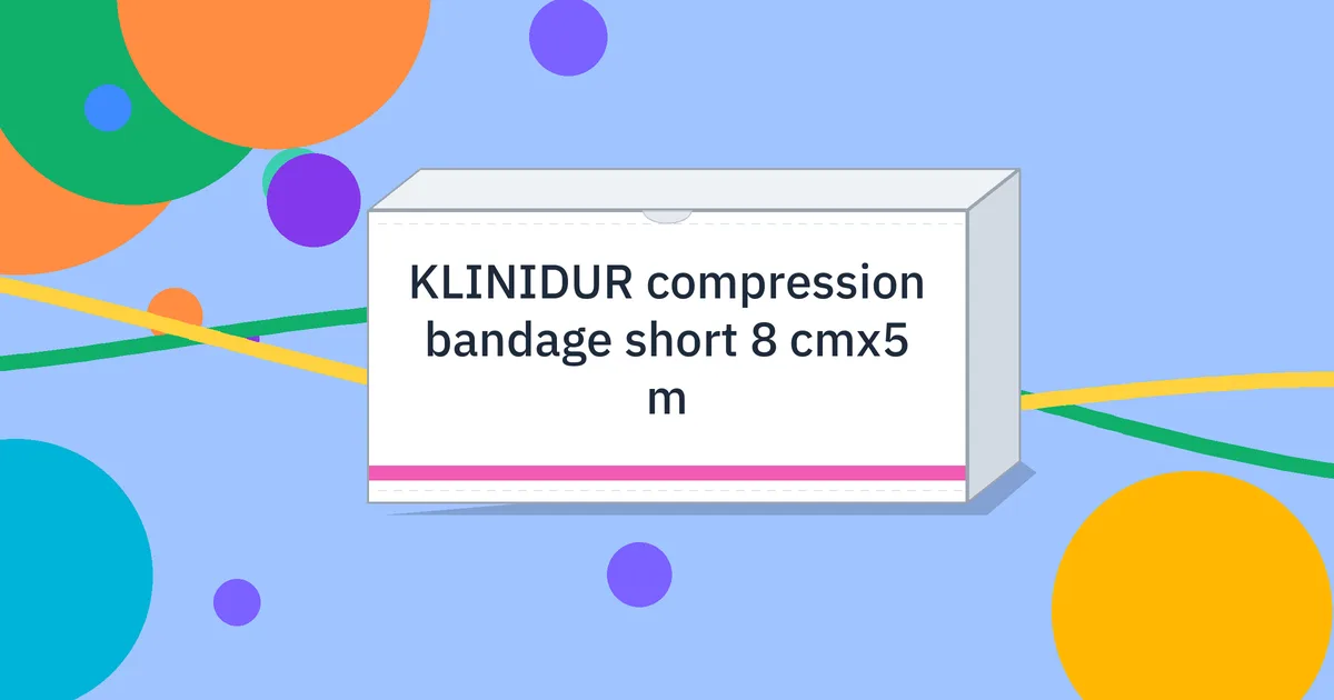 Symbolbild: Packung mit der Aufschrift KLINIDUR compression bandage short 8 cmx5 m (PZN 19869829) – Verfügbarkeit und Bezug in Apotheken in Frankfurt am Main