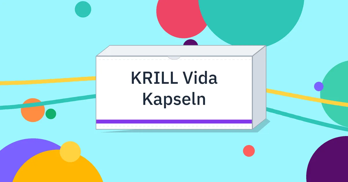 Symbolbild: Packung mit der Aufschrift KRILL Vida Kapseln (PZN 11479684) – Verfügbarkeit und Bezug in Apotheken in Frankfurt am Main