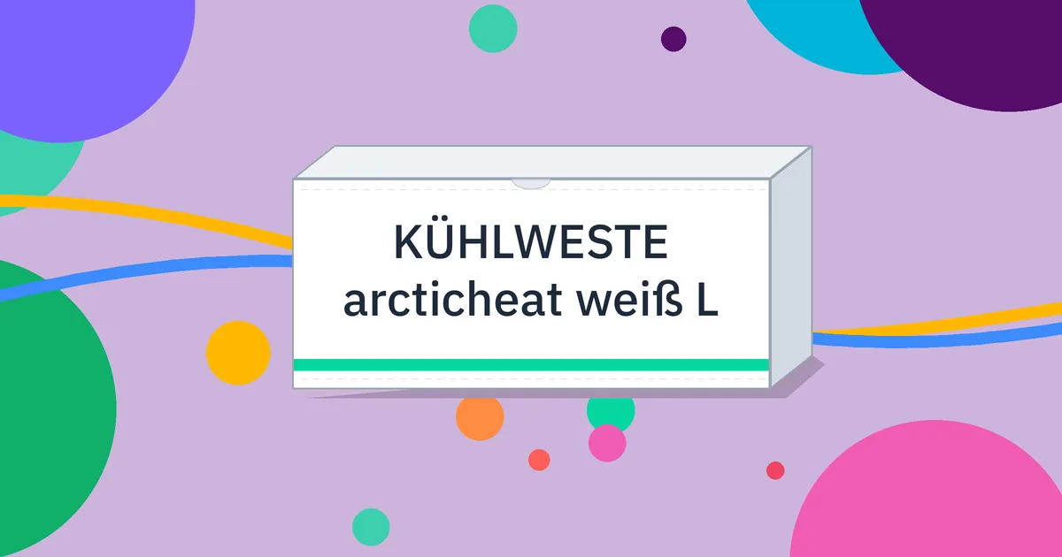 Symbolbild: Packung mit der Aufschrift KÜHLWESTE arcticheat weiß L (PZN 09230546) – Verfügbarkeit und Bezug in Apotheken in Frankfurt am Main