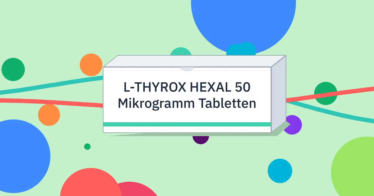 Symbolbild: Packung mit der Aufschrift L-THYROX HEXAL 50 Mikrogramm Tabletten (PZN 00811690) – Verfügbarkeit und Bezug in Apotheken in Frankfurt am Main