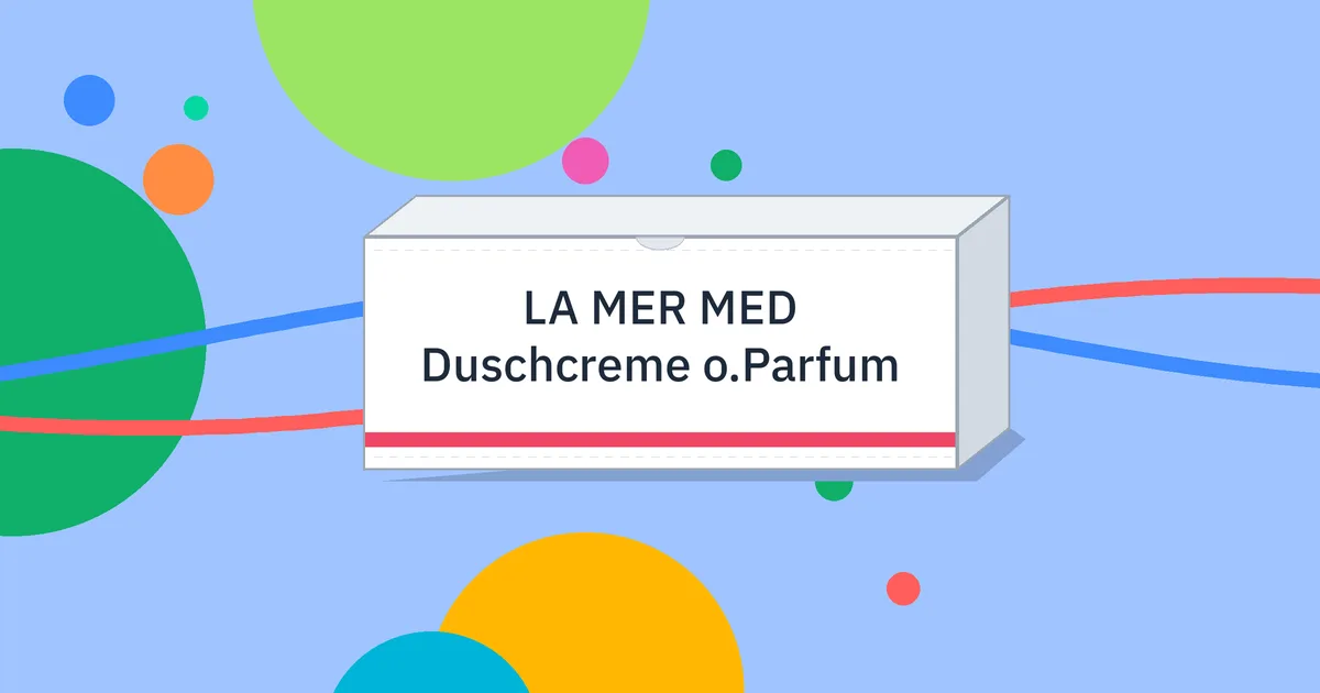 Symbolbild: Packung mit der Aufschrift LA MER MED Duschcreme o.Parfum (PZN 18066407) – Verfügbarkeit und Bezug in Apotheken in Frankfurt am Main