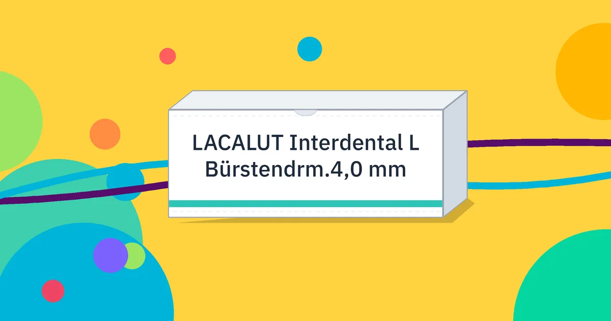 Symbolbild: Packung mit der Aufschrift LACALUT Interdental L Bürstendrm.4,0 mm (PZN 11038833) – Verfügbarkeit und Bezug in Apotheken in Frankfurt am Main