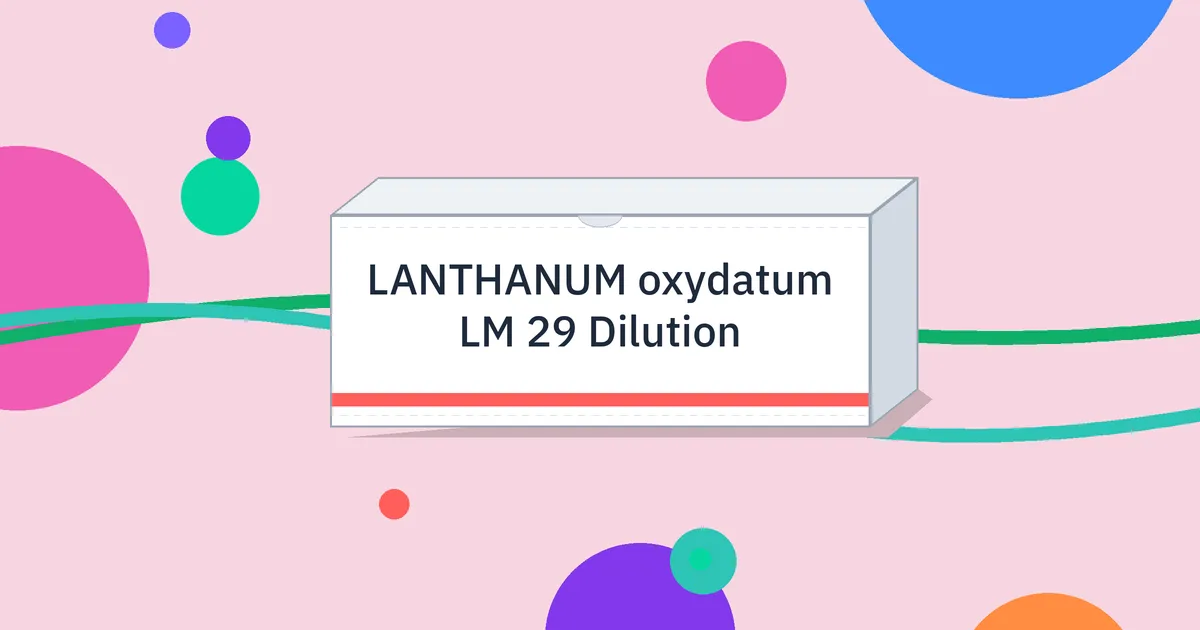Symbolbild: Packung mit der Aufschrift LANTHANUM oxydatum LM 29 Dilution (PZN 13522415) – Verfügbarkeit und Bezug in Apotheken in Frankfurt am Main