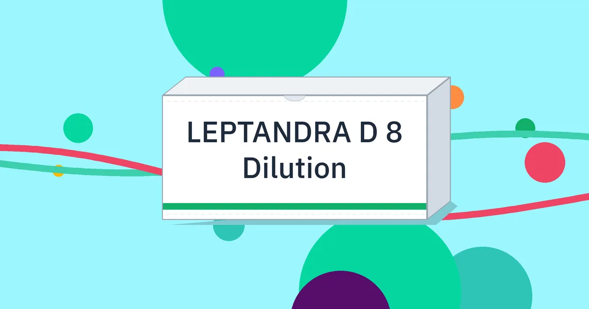 Symbolbild: Packung mit der Aufschrift LEPTANDRA D 8 Dilution (PZN 00623586) – Verfügbarkeit und Bezug in Apotheken in Frankfurt am Main