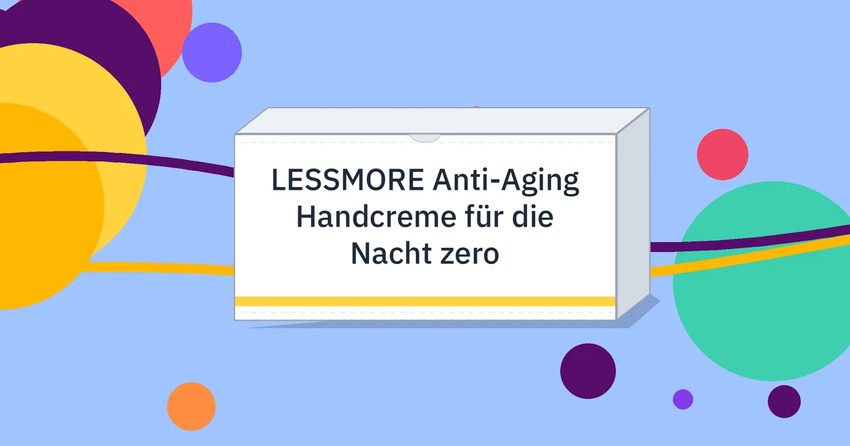 Symbolbild: Packung mit der Aufschrift LESSMORE Anti-Aging Handcreme für die Nacht zero (PZN 19149710) – Verfügbarkeit und Bezug in Apotheken in Frankfurt am Main