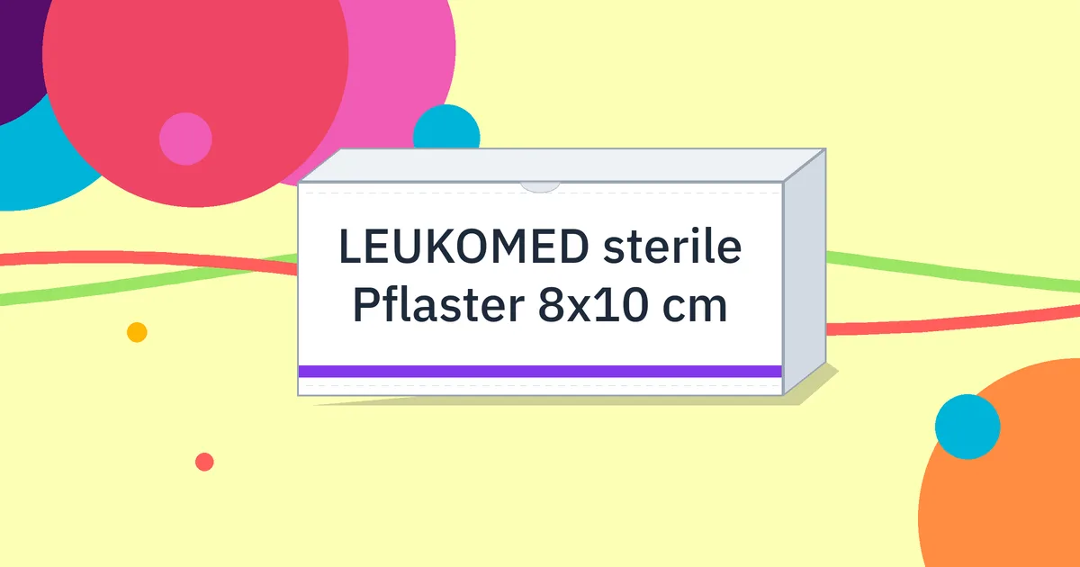 Symbolbild: Packung mit der Aufschrift LEUKOMED sterile Pflaster 8x10 cm (PZN 19701521) – Verfügbarkeit und Bezug in Apotheken in Frankfurt am Main