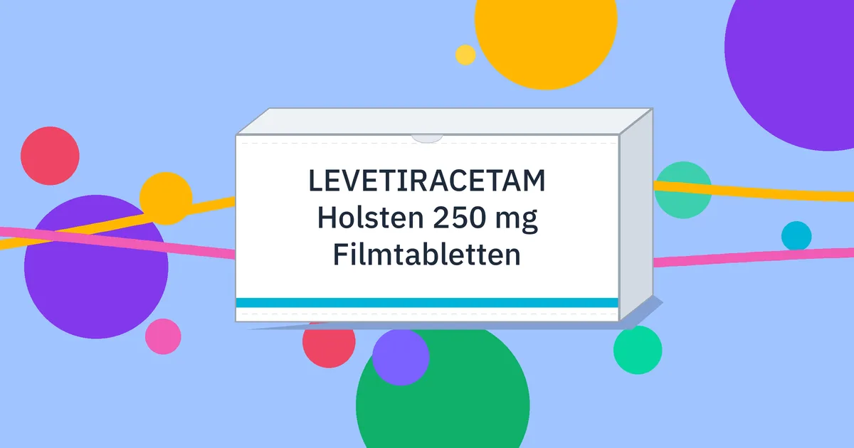 Symbolbild: Packung mit der Aufschrift LEVETIRACETAM Holsten 250 mg Filmtabletten (PZN 12549961) – Verfügbarkeit und Bezug in Apotheken in Frankfurt am Main
