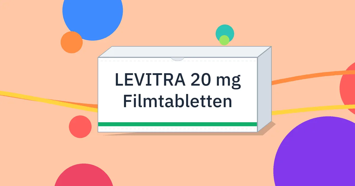 Symbolbild: Packung mit der Aufschrift LEVITRA 20 mg Filmtabletten (PZN 03931124) – Verfügbarkeit und Bezug in Apotheken in Frankfurt am Main
