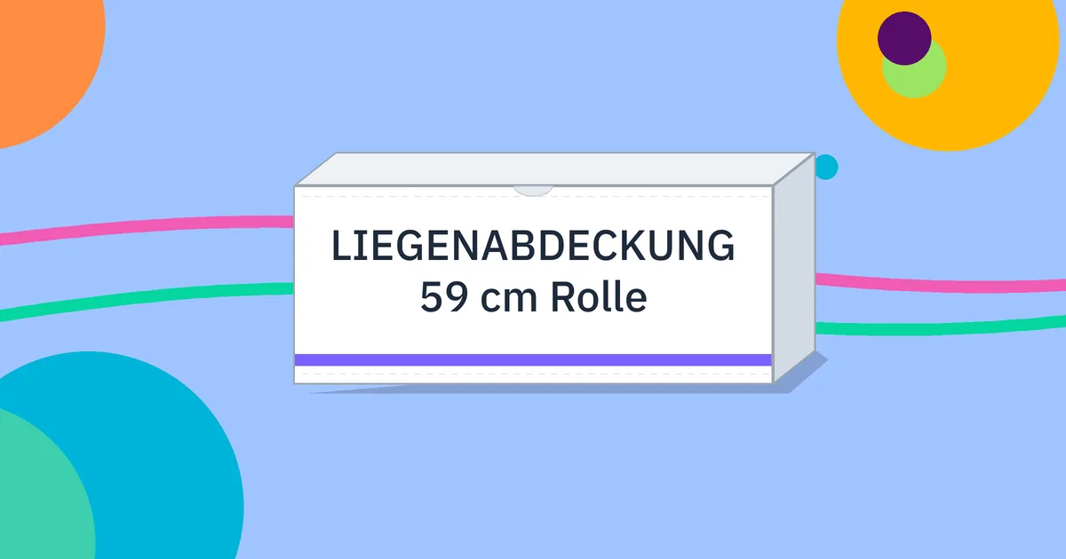Symbolbild: Packung mit der Aufschrift LIEGENABDECKUNG 59 cm Rolle (PZN 04118649) – Verfügbarkeit und Bezug in Apotheken in Frankfurt am Main