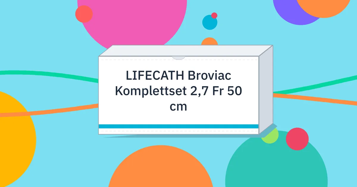 Symbolbild: Packung mit der Aufschrift LIFECATH Broviac Komplettset 2,7 Fr 50 cm (PZN 17910350) – Verfügbarkeit und Bezug in Apotheken in Frankfurt am Main