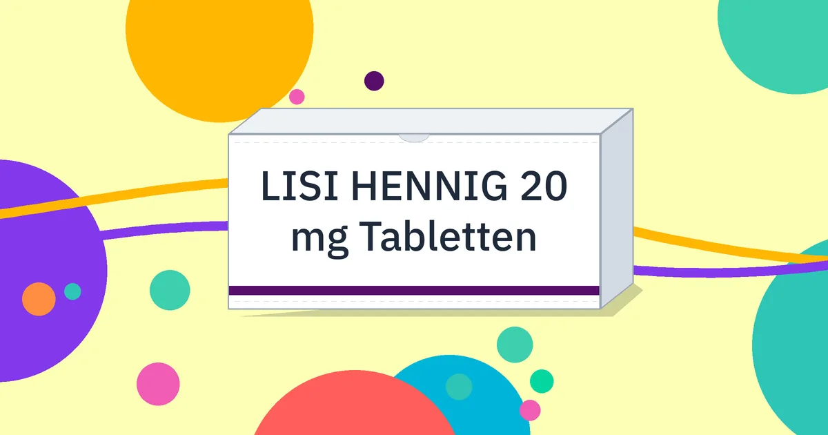 Symbolbild: Packung mit der Aufschrift LISI HENNIG 20 mg Tabletten (PZN 01365494) – Verfügbarkeit und Bezug in Apotheken in Frankfurt am Main