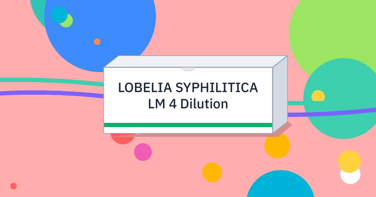 Symbolbild: Packung mit der Aufschrift LOBELIA SYPHILITICA LM 4 Dilution (PZN 13534654) – Verfügbarkeit und Bezug in Apotheken in Frankfurt am Main