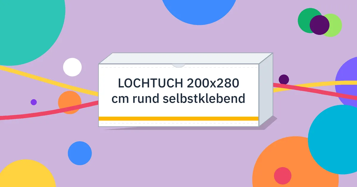 Symbolbild: Packung mit der Aufschrift LOCHTUCH 200x280 cm rund selbstklebend (PZN 10775676) – Verfügbarkeit und Bezug in Apotheken in Frankfurt am Main