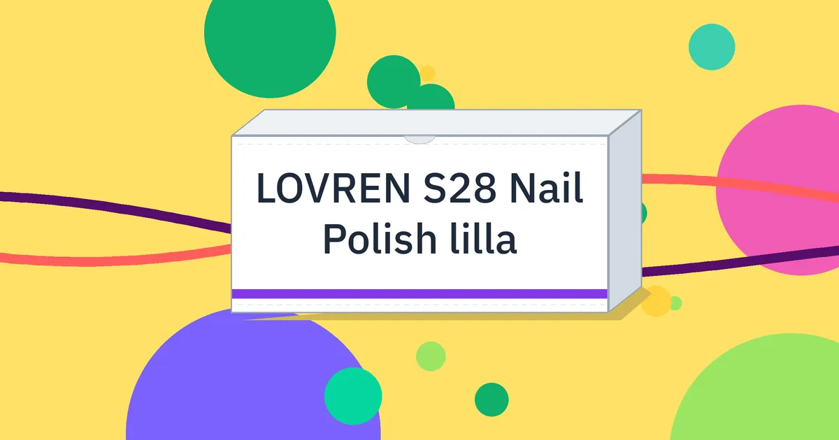 Symbolbild: Packung mit der Aufschrift LOVREN S28 Nail Polish lilla (PZN 20030368) – Verfügbarkeit und Bezug in Apotheken in Frankfurt am Main