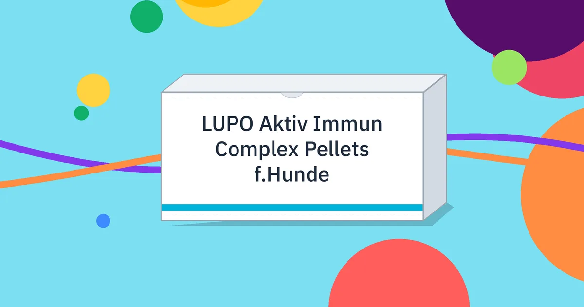 Symbolbild: Packung mit der Aufschrift LUPO Aktiv Immun Complex Pellets f.Hunde (PZN 19251785) – Verfügbarkeit und Bezug in Apotheken in Frankfurt am Main