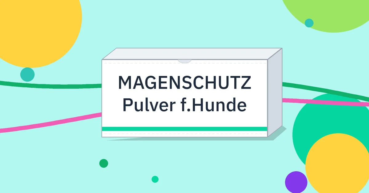 Symbolbild: Packung mit der Aufschrift MAGENSCHUTZ Pulver f.Hunde (PZN 12526718) – Verfügbarkeit und Bezug in Apotheken in Frankfurt am Main