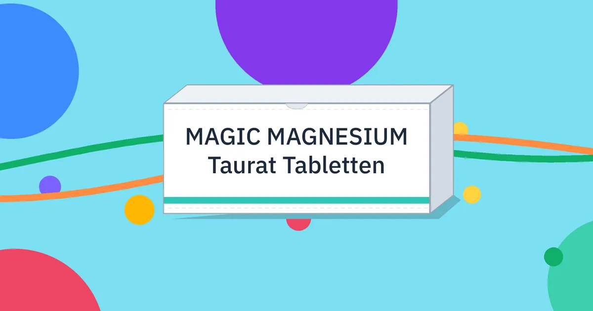 Symbolbild: Packung mit der Aufschrift MAGIC MAGNESIUM Taurat Tabletten (PZN 20330656) – Verfügbarkeit und Bezug in Apotheken in Frankfurt am Main