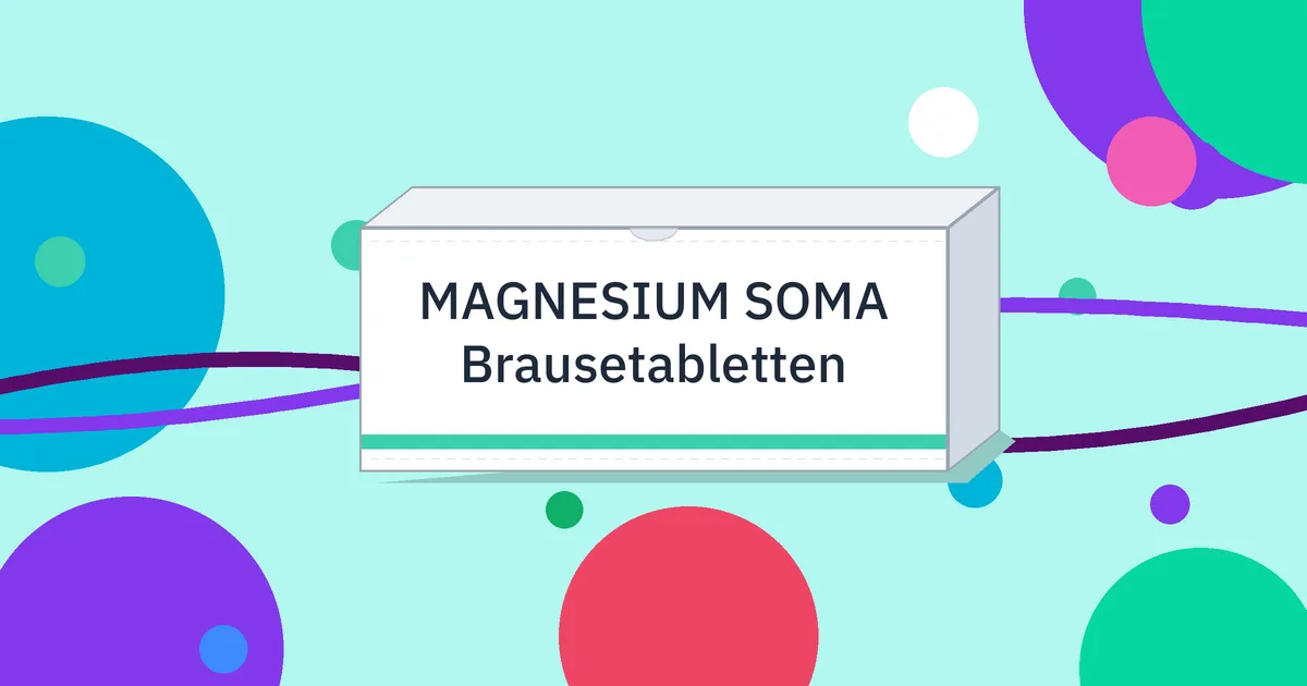 Symbolbild: Packung mit der Aufschrift MAGNESIUM SOMA Brausetabletten (PZN 03661802) – Verfügbarkeit und Bezug in Apotheken in Frankfurt am Main
