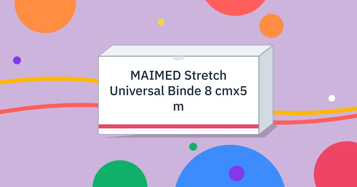 Symbolbild: Packung mit der Aufschrift MAIMED Stretch Universal Binde 8 cmx5 m (PZN 04780377) – Verfügbarkeit und Bezug in Apotheken in Frankfurt am Main