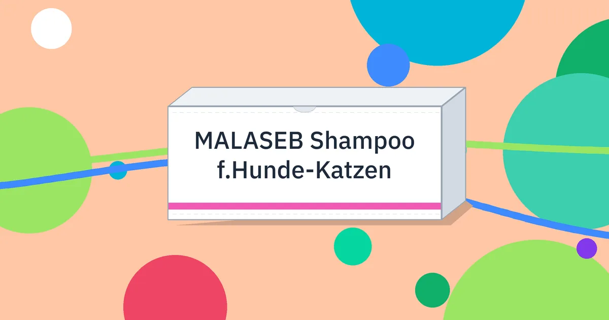 Symbolbild: Packung mit der Aufschrift MALASEB Shampoo f.Hunde-Katzen (PZN 16628232) – Verfügbarkeit und Bezug in Apotheken in Frankfurt am Main