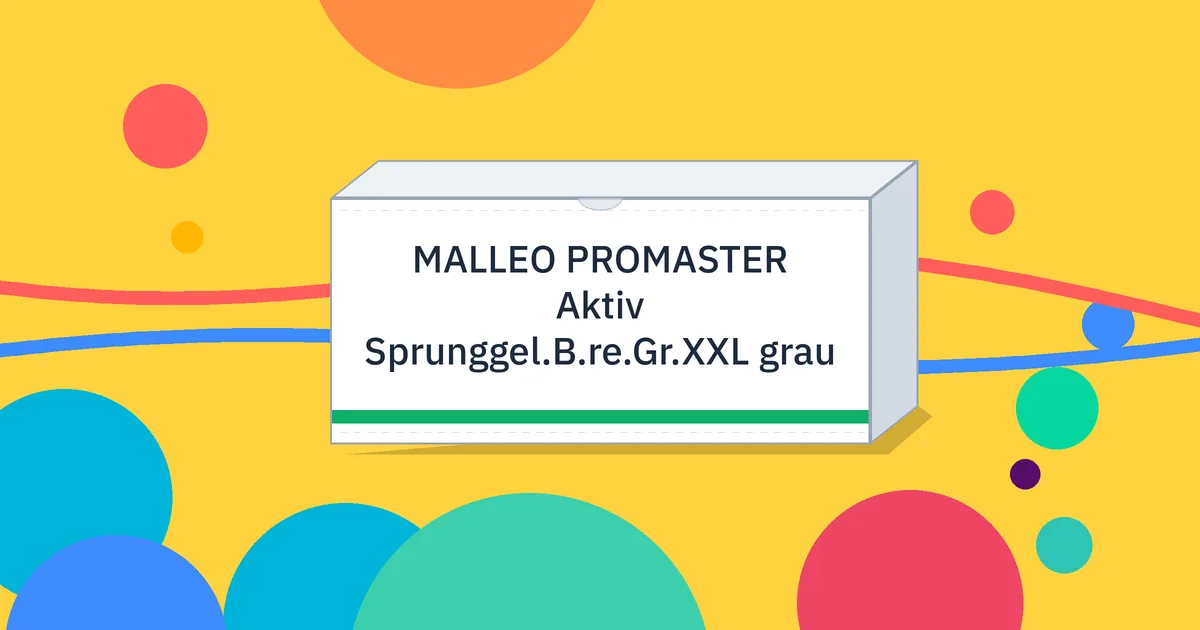 Symbolbild: Packung mit der Aufschrift MALLEO PROMASTER Aktiv Sprunggel.B.re.Gr.XXL grau (PZN 10927324) – Verfügbarkeit und Bezug in Apotheken in Frankfurt am Main