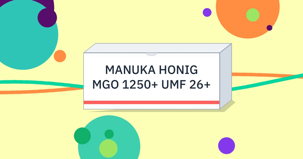 Symbolbild: Packung mit der Aufschrift MANUKA HONIG MGO 1250+ UMF 26+ (PZN 19646779) – Verfügbarkeit und Bezug in Apotheken in Frankfurt am Main