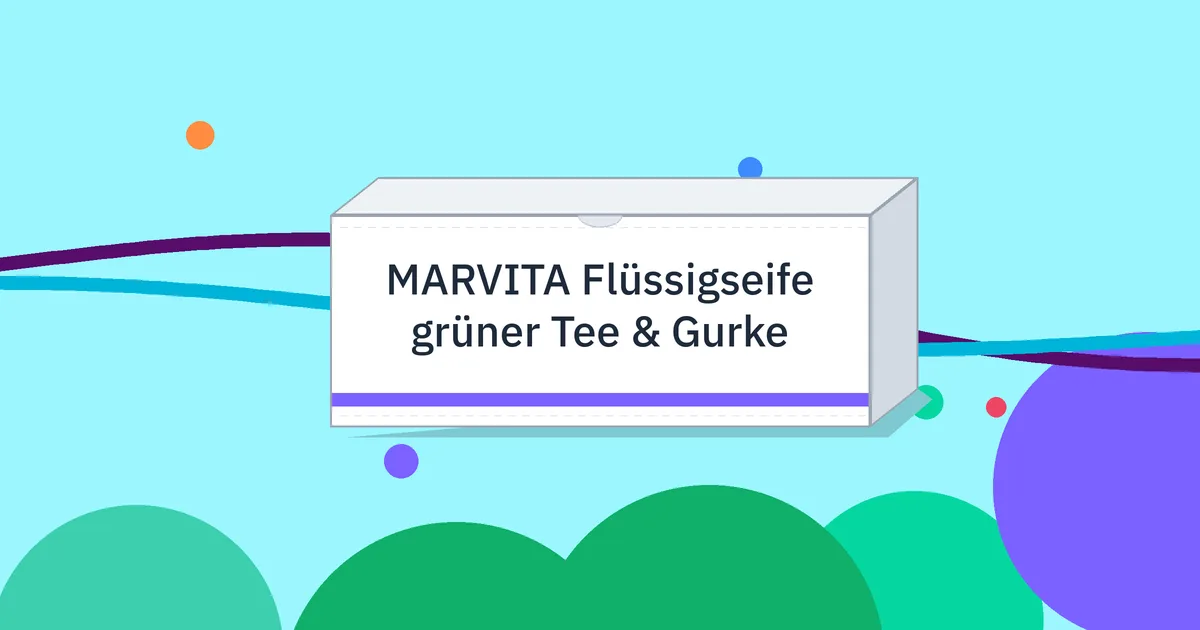 Symbolbild: Packung mit der Aufschrift MARVITA Flüssigseife grüner Tee & Gurke (PZN 11638929) – Verfügbarkeit und Bezug in Apotheken in Frankfurt am Main