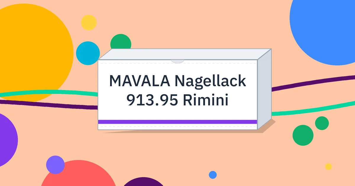 Symbolbild: Packung mit der Aufschrift MAVALA Nagellack 913.95 Rimini (PZN 17209448) – Verfügbarkeit und Bezug in Apotheken in Frankfurt am Main