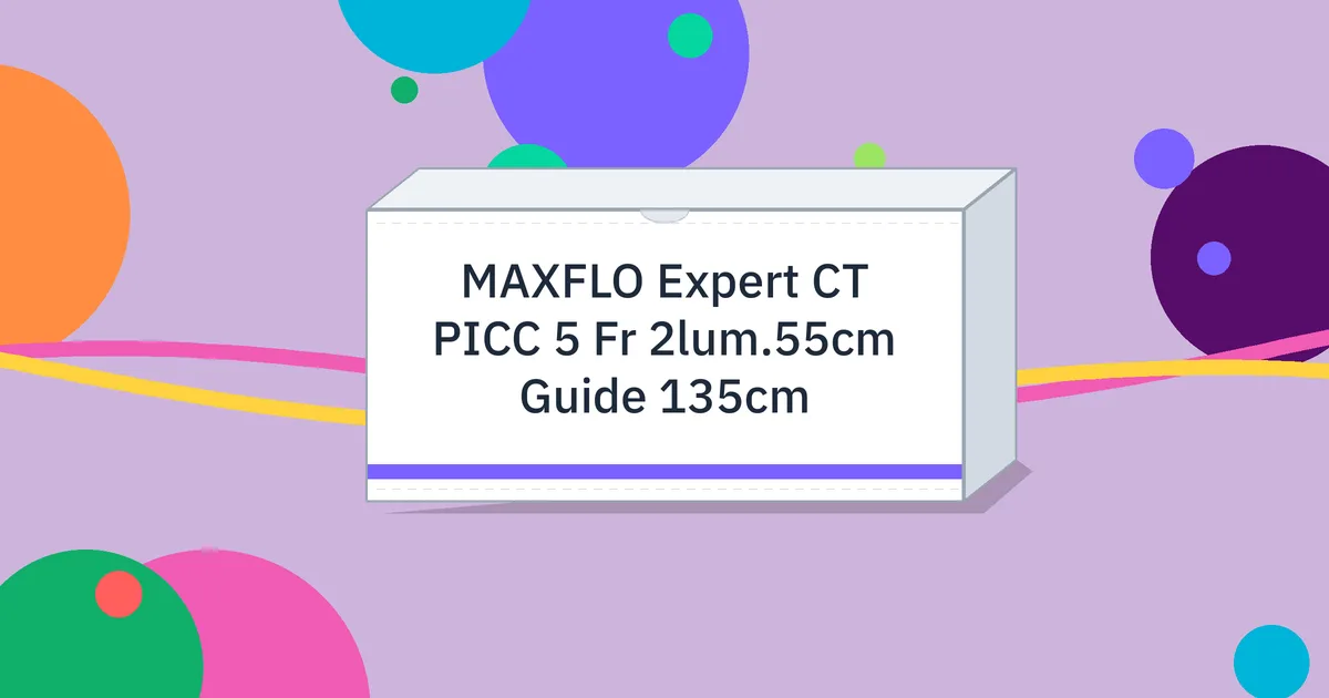 Symbolbild: Packung mit der Aufschrift MAXFLO Expert CT PICC 5 Fr 2lum.55cm Guide 135cm (PZN 15209102) – Verfügbarkeit und Bezug in Apotheken in Frankfurt am Main