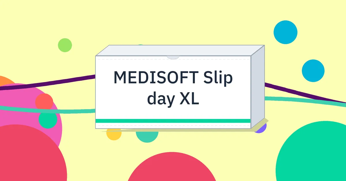 Symbolbild: Packung mit der Aufschrift MEDISOFT Slip day XL (PZN 20174802) – Verfügbarkeit und Bezug in Apotheken in Frankfurt am Main