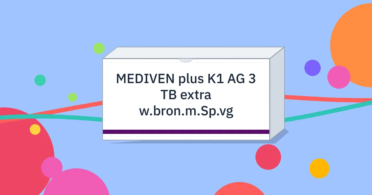 Symbolbild: Packung mit der Aufschrift MEDIVEN plus K1 AG 3 TB extra w.bron.m.Sp.vg (PZN 15067116) – Verfügbarkeit und Bezug in Apotheken in Frankfurt am Main
