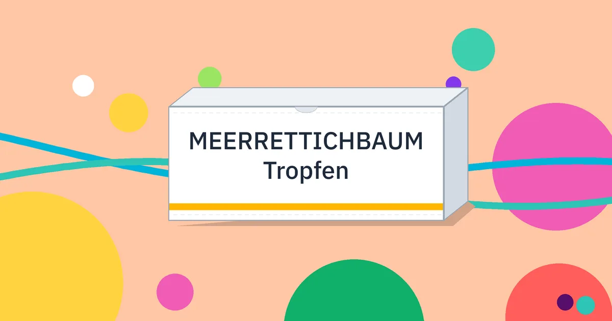 Symbolbild: Packung mit der Aufschrift MEERRETTICHBAUM Tropfen (PZN 17377542) – Verfügbarkeit und Bezug in Apotheken in Frankfurt am Main