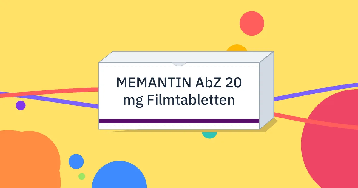 Symbolbild: Packung mit der Aufschrift MEMANTIN AbZ 20 mg Filmtabletten (PZN 09929743) – Verfügbarkeit und Bezug in Apotheken in Frankfurt am Main