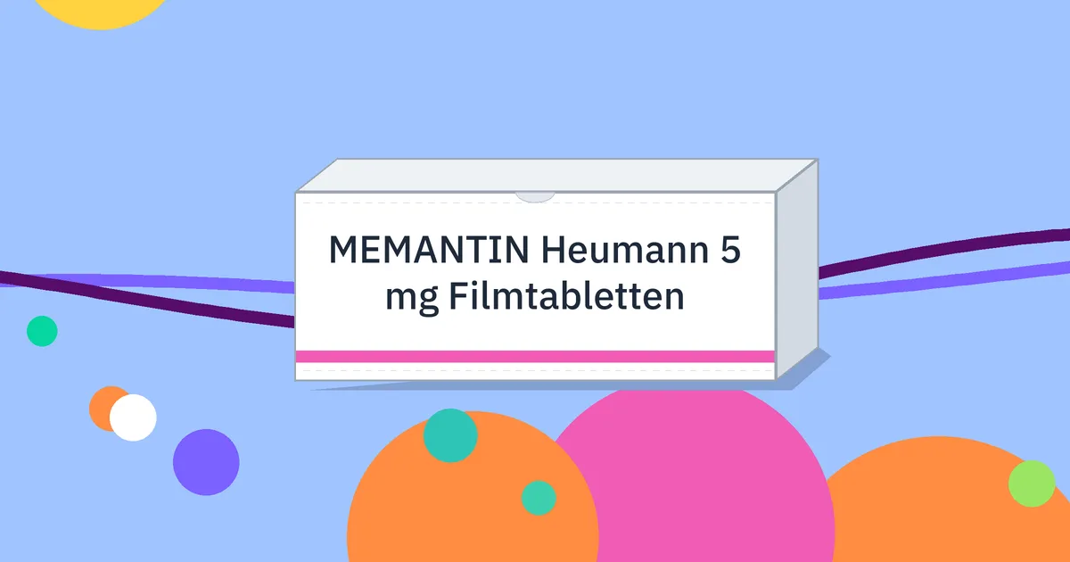 Symbolbild: Packung mit der Aufschrift MEMANTIN Heumann 5 mg Filmtabletten (PZN 11693443) – Verfügbarkeit und Bezug in Apotheken in Frankfurt am Main