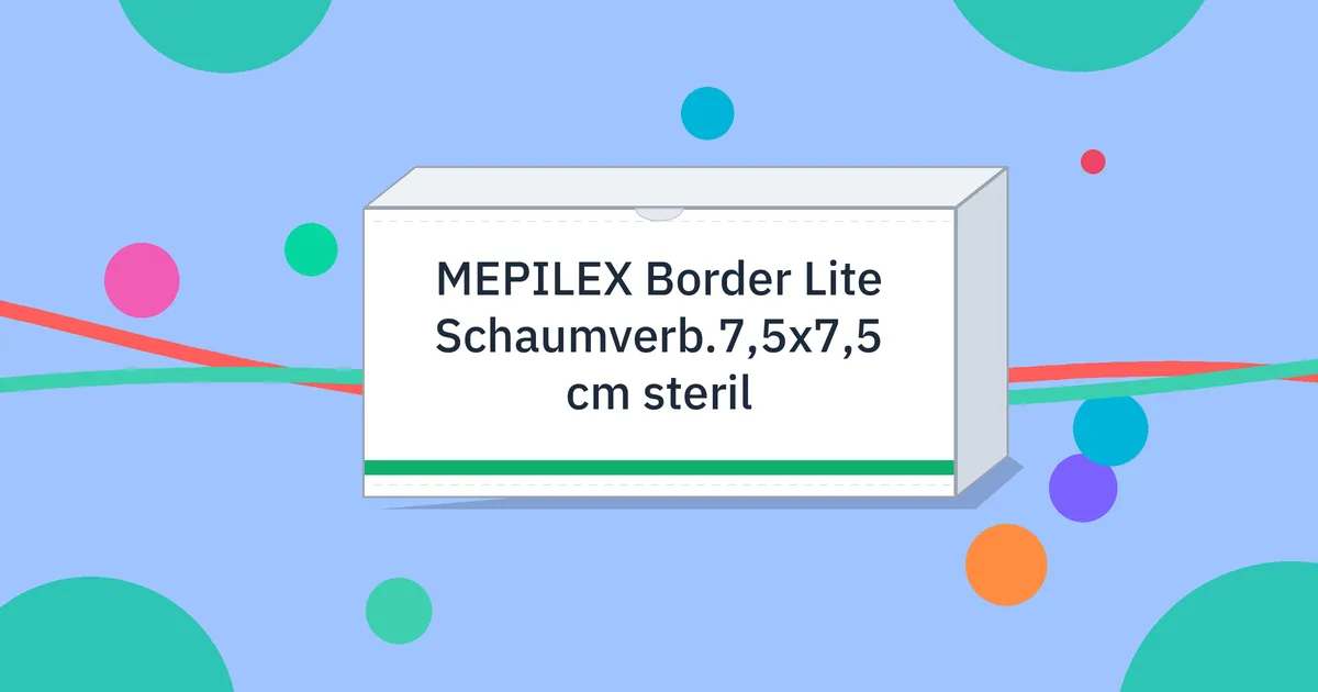 Symbolbild: Packung mit der Aufschrift MEPILEX Border Lite Schaumverb.7,5x7,5 cm steril (PZN 18052204) – Verfügbarkeit und Bezug in Apotheken in Frankfurt am Main