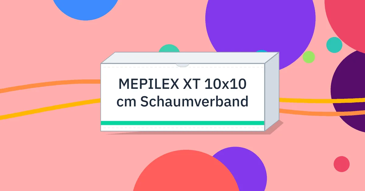 Symbolbild: Packung mit der Aufschrift MEPILEX XT 10x10 cm Schaumverband (PZN 19448045) – Verfügbarkeit und Bezug in Apotheken in Frankfurt am Main