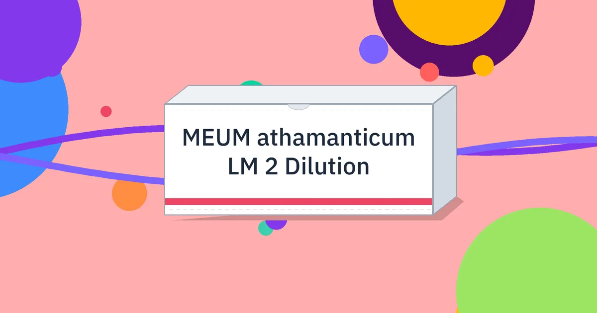 Symbolbild: Packung mit der Aufschrift MEUM athamanticum LM 2 Dilution (PZN 13607353) – Verfügbarkeit und Bezug in Apotheken in Frankfurt am Main