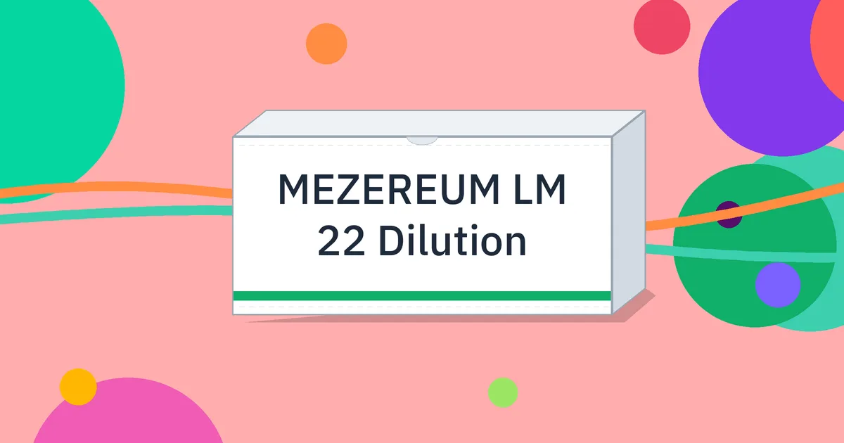 Symbolbild: Packung mit der Aufschrift MEZEREUM LM 22 Dilution (PZN 12956301) – Verfügbarkeit und Bezug in Apotheken in Frankfurt am Main