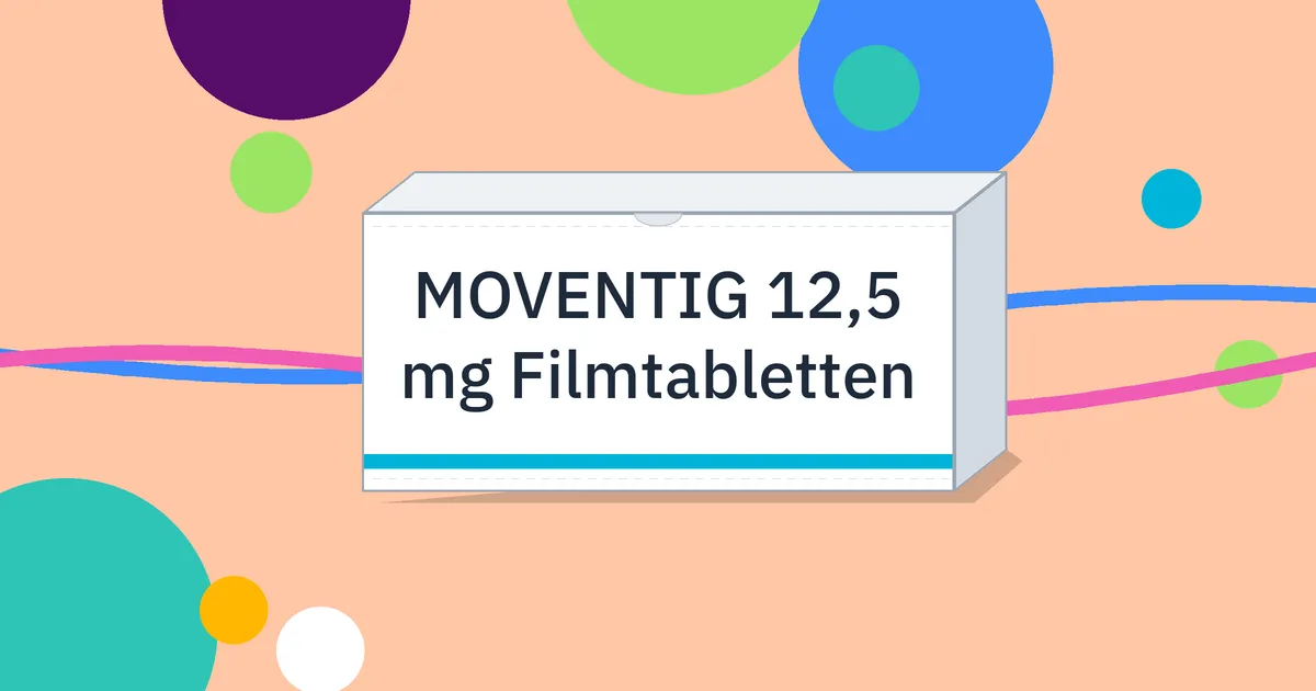 Symbolbild: Packung mit der Aufschrift MOVENTIG 12,5 mg Filmtabletten (PZN 12747158) – Verfügbarkeit und Bezug in Apotheken in Frankfurt am Main
