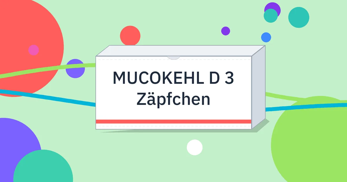 Symbolbild: Packung mit der Aufschrift MUCOKEHL D 3 Zäpfchen (PZN 03206713) – Verfügbarkeit und Bezug in Apotheken in Frankfurt am Main