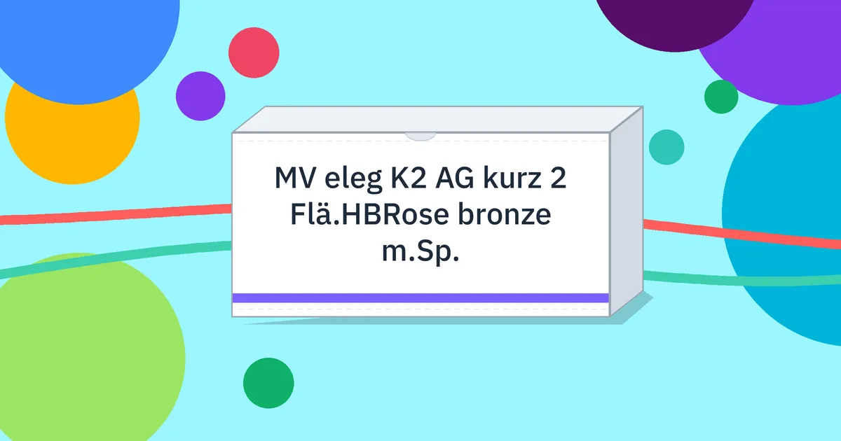 Symbolbild: Packung mit der Aufschrift MV eleg K2 AG kurz 2 Flä.HBRose bronze m.Sp. (PZN 15704333) – Verfügbarkeit und Bezug in Apotheken in Frankfurt am Main