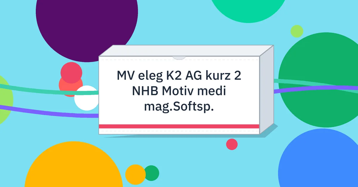 Symbolbild: Packung mit der Aufschrift MV eleg K2 AG kurz 2 NHB Motiv medi mag.Softsp. (PZN 15708064) – Verfügbarkeit und Bezug in Apotheken in Frankfurt am Main