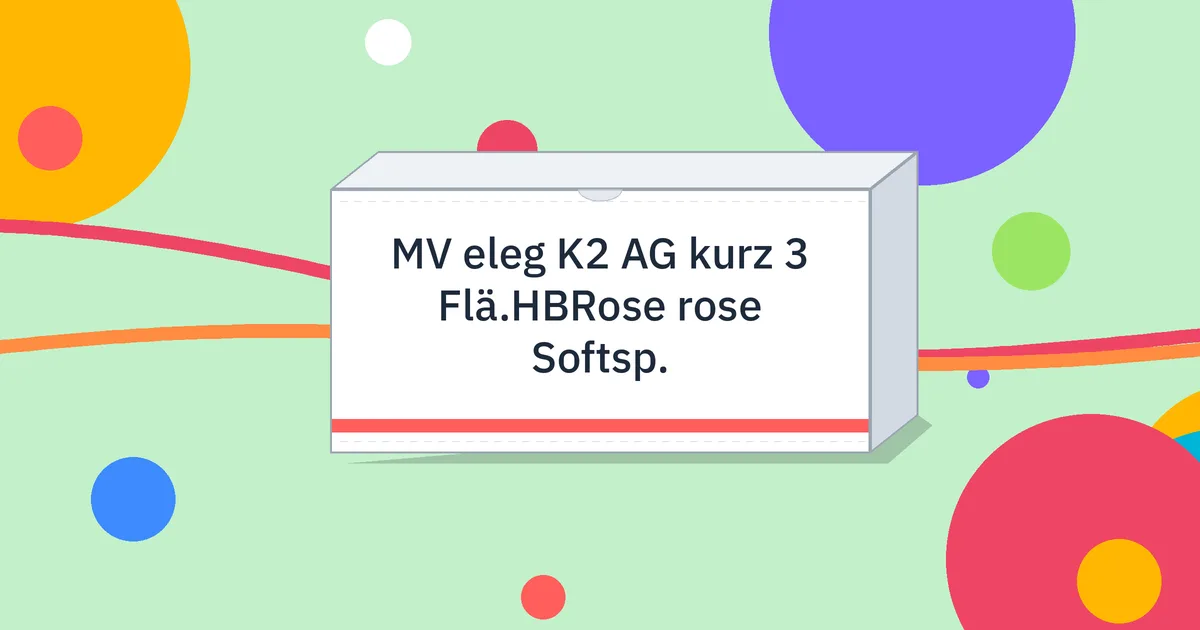 Symbolbild: Packung mit der Aufschrift MV eleg K2 AG kurz 3 Flä.HBRose rose Softsp. (PZN 15704020) – Verfügbarkeit und Bezug in Apotheken in Frankfurt am Main