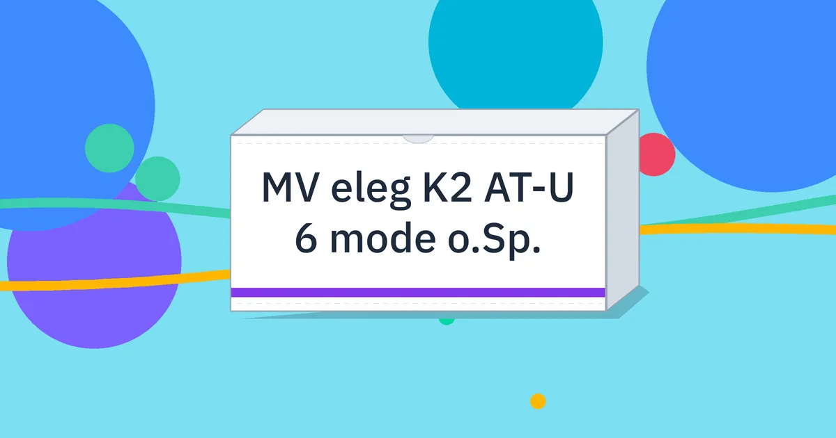 Symbolbild: Packung mit der Aufschrift MV eleg K2 AT-U 6 mode o.Sp. (PZN 04543660) – Verfügbarkeit und Bezug in Apotheken in Frankfurt am Main