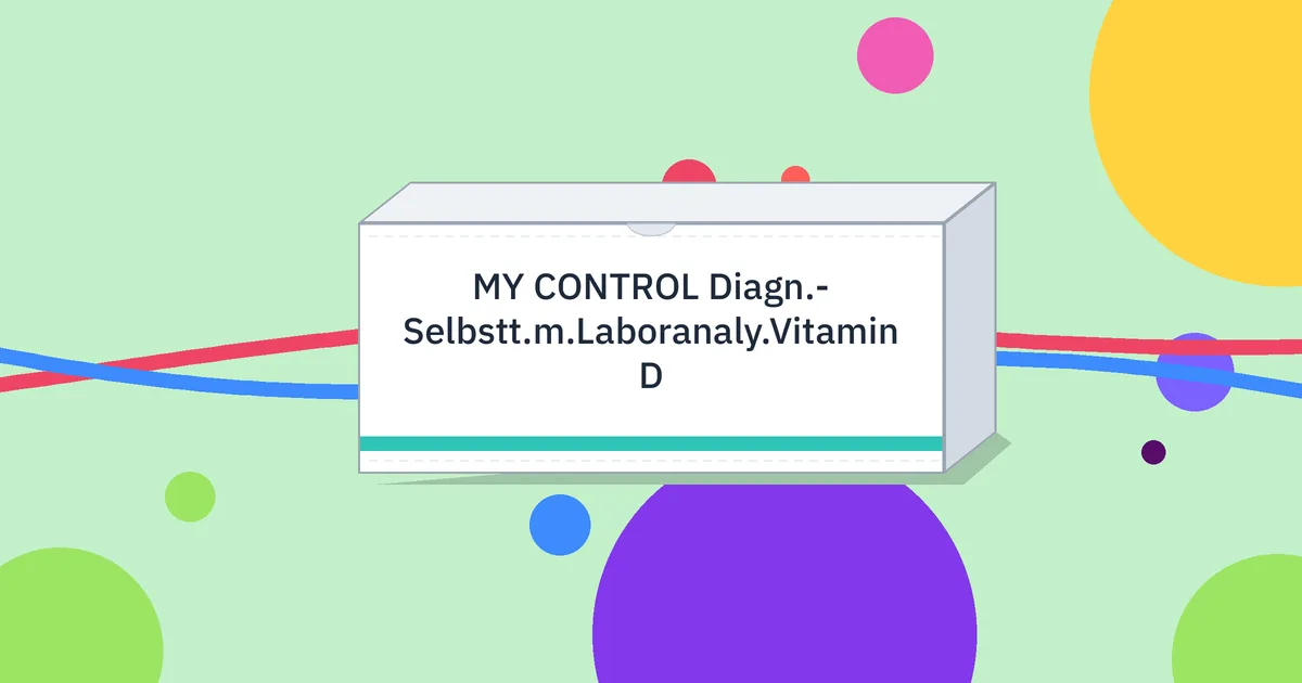 Symbolbild: Packung mit der Aufschrift MY CONTROL Diagn.-Selbstt.m.Laboranaly.Vitamin D (PZN 19554764) – Verfügbarkeit und Bezug in Apotheken in Frankfurt am Main