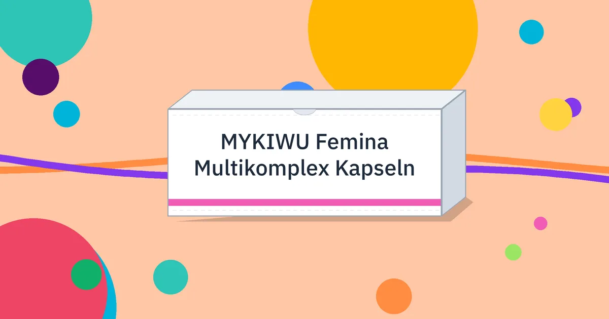Symbolbild: Packung mit der Aufschrift MYKIWU Femina Multikomplex Kapseln (PZN 20121272) – Verfügbarkeit und Bezug in Apotheken in Frankfurt am Main