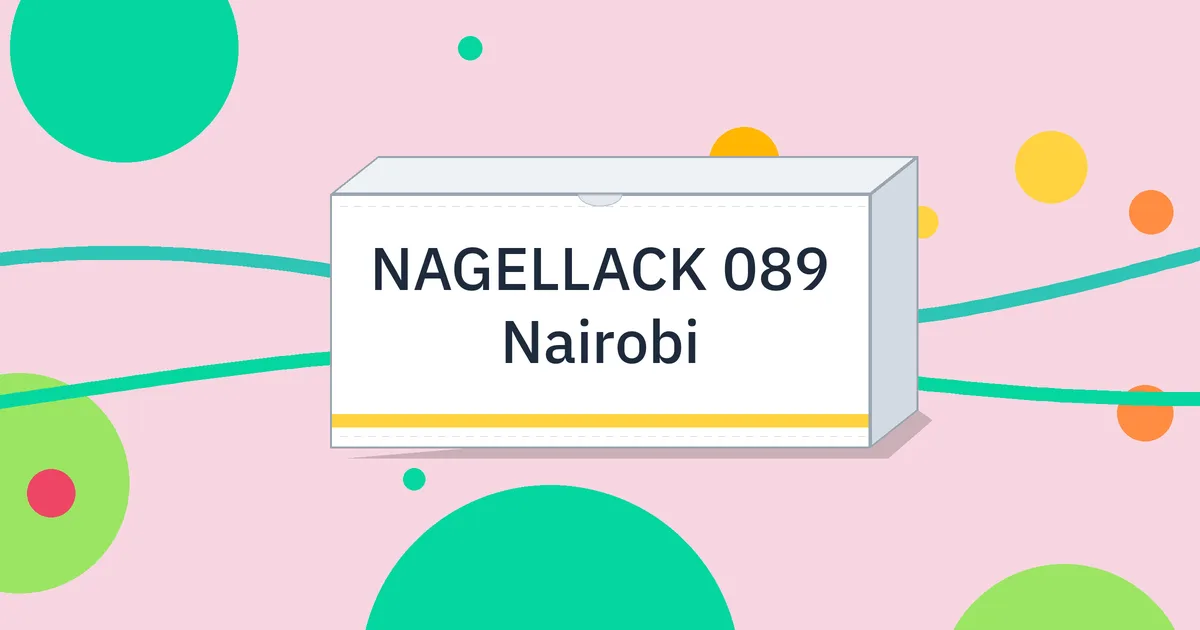 Symbolbild: Packung mit der Aufschrift NAGELLACK 089 Nairobi (PZN 11649471) – Verfügbarkeit und Bezug in Apotheken in Frankfurt am Main