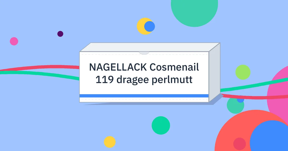 Symbolbild: Packung mit der Aufschrift NAGELLACK Cosmenail 119 dragee perlmutt (PZN 11688270) – Verfügbarkeit und Bezug in Apotheken in Frankfurt am Main